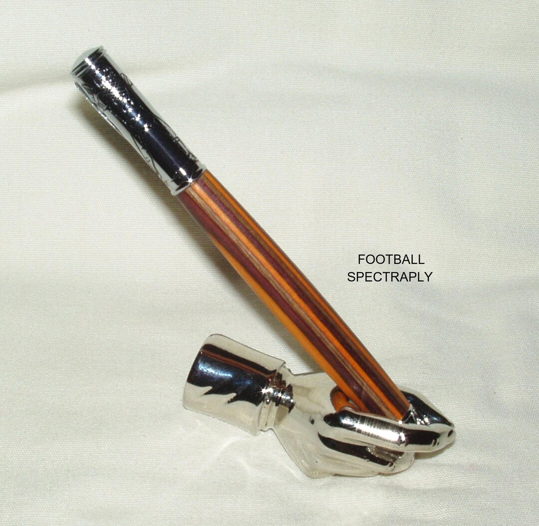 Football Pen: Artisan Spectraply Wood, Chrome Finish - Etsy