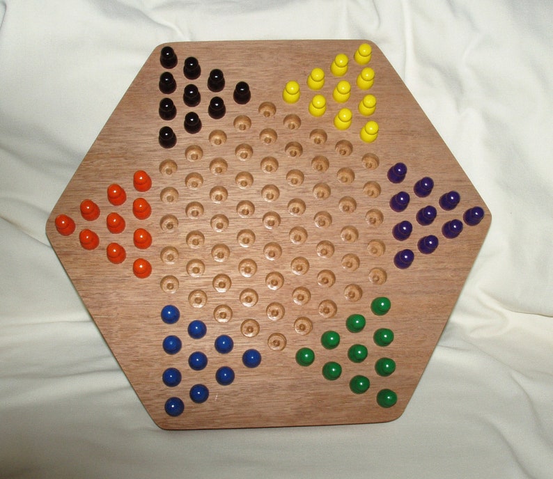 CHINESE CHECKERS for SIX Wooden Board Game Artisan - Etsy