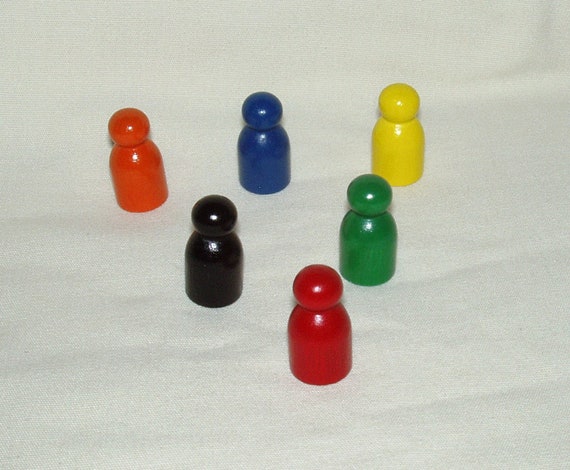 Game Pawns Little People Craft Supplies Painted Wood 100 - Etsy