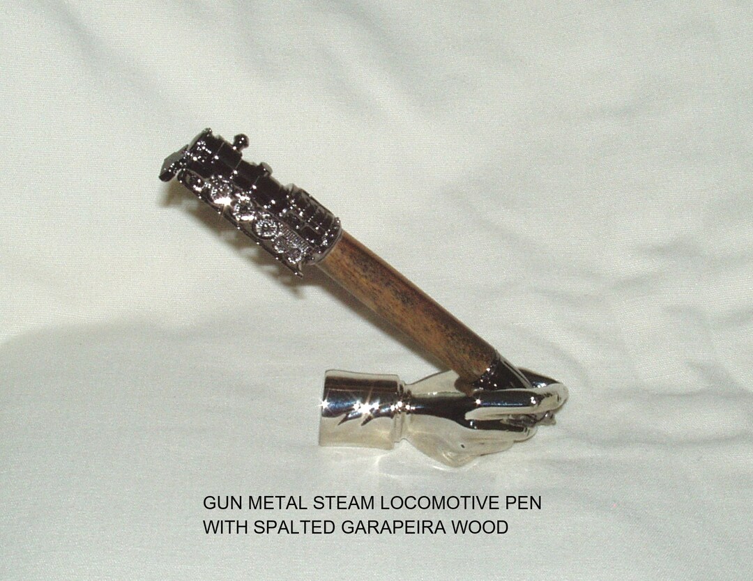 Pen, Steam Locomotive in Gun Metal, Artisan Handcrafted in Spalted ...
