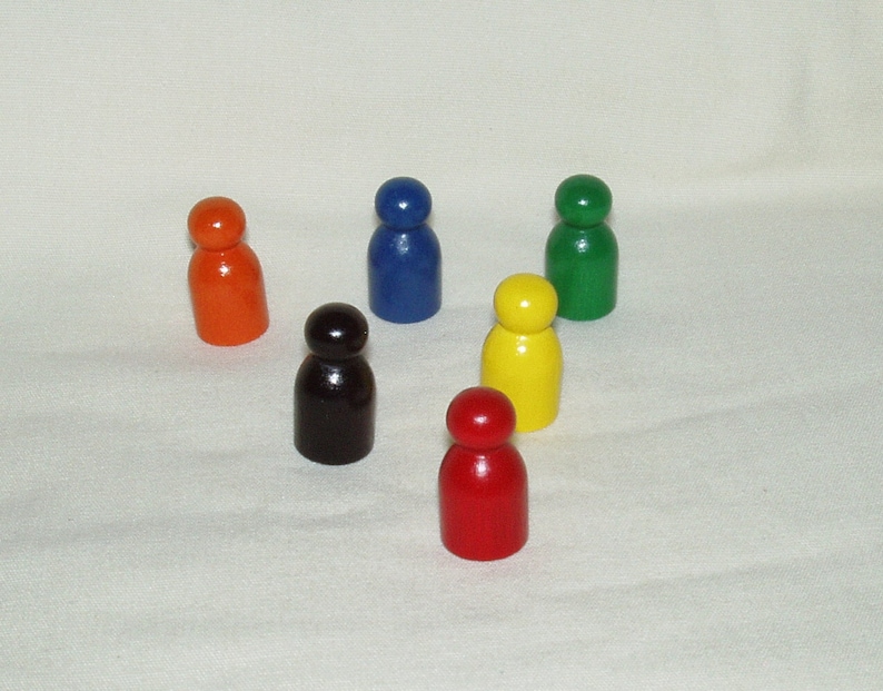 Game Pawns, Little People, Craft Supplies, Painted Wood - 100 Pcs ...