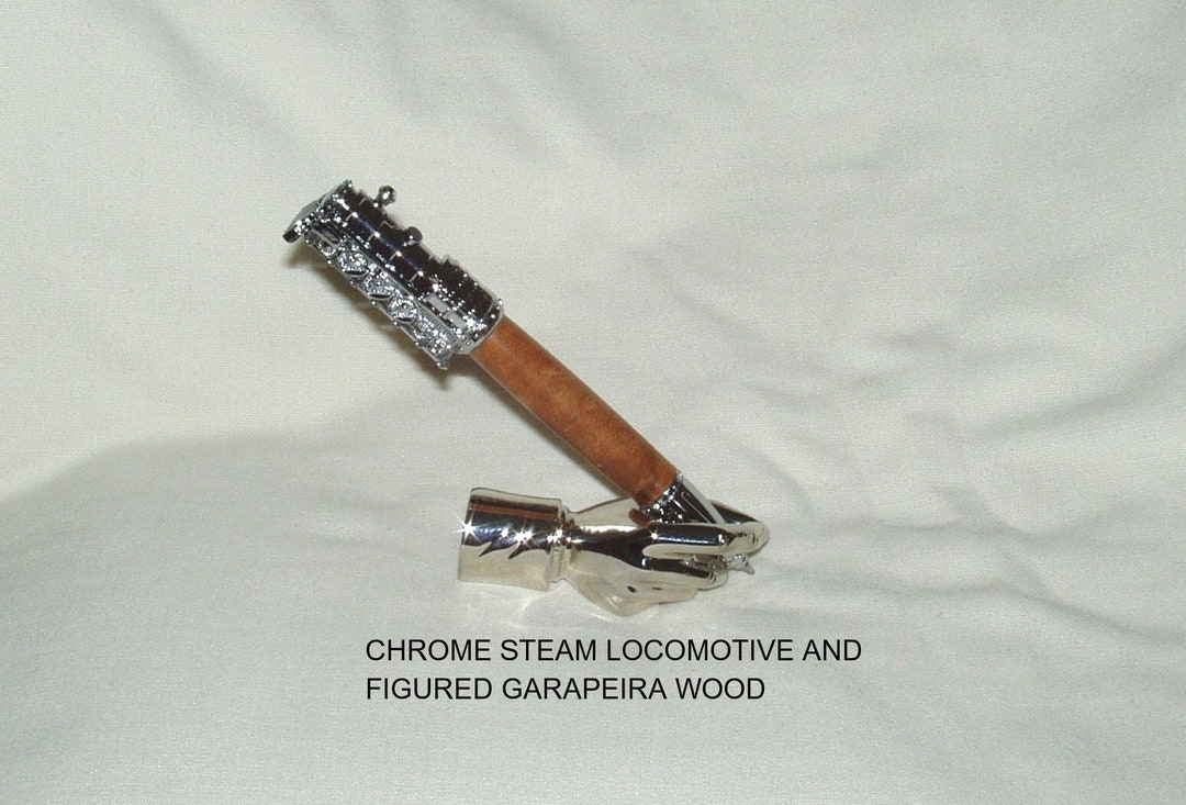 Pen, Steam Locomotive in Chrome, Artisan Handcrafted in Figured ...