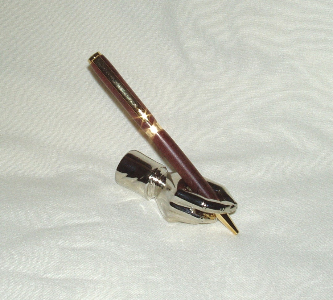 Handcrafted Slimline Pen: Asian Pan Burl Wood, 24kt Gold Finish - Etsy