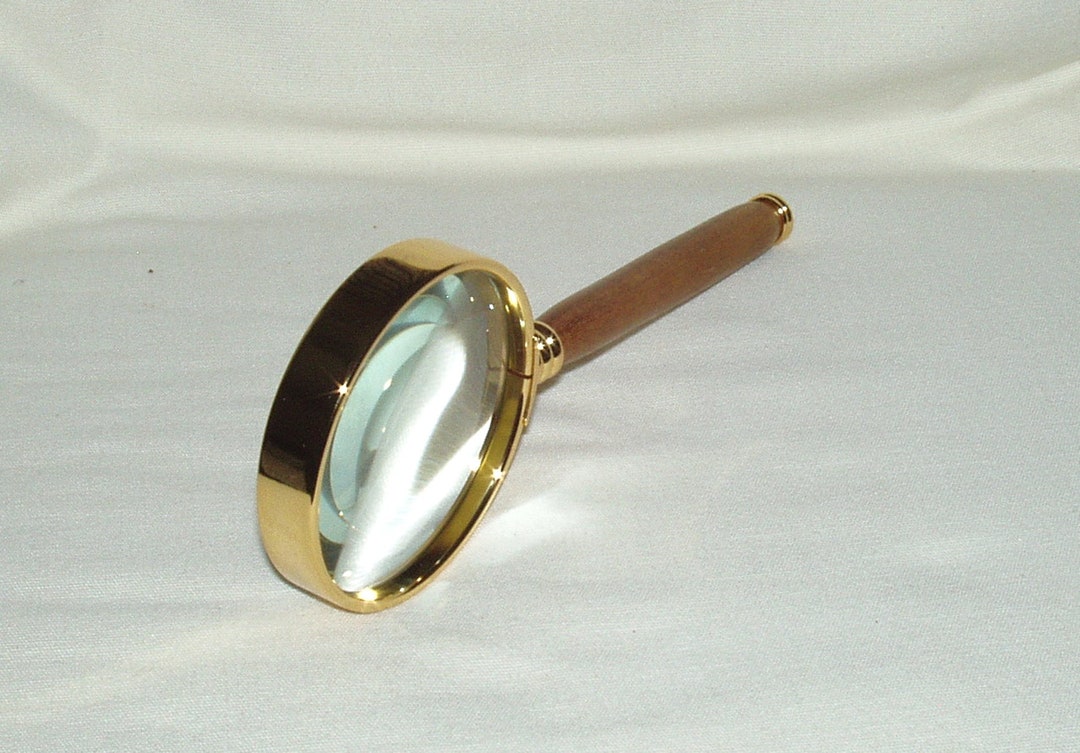 Magnifier Glass, 2 Power, Artisan Handcrafted Handle in Figured ...