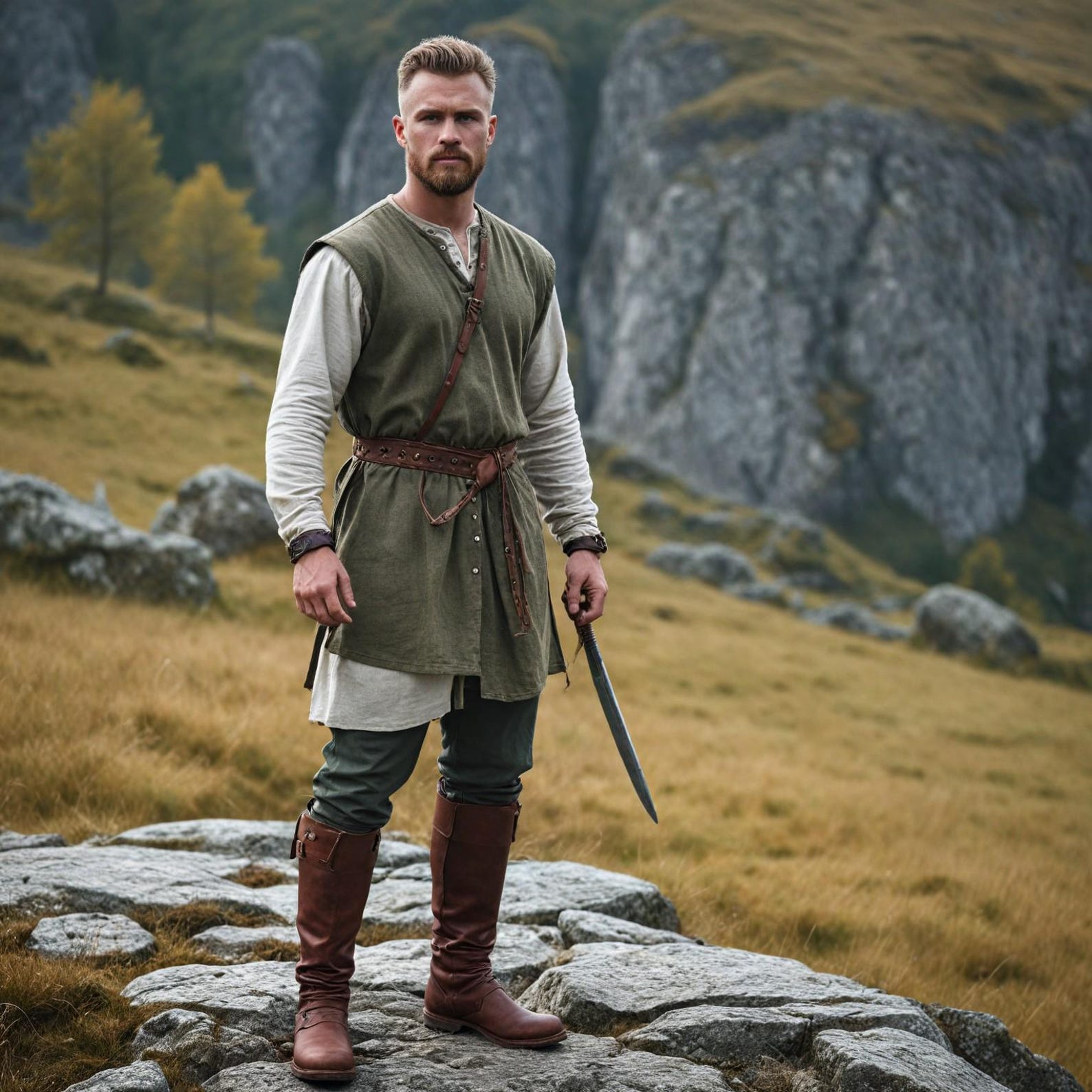 Medieval Viking Warrior Tunic | Norse-inspired Men's Costume ...