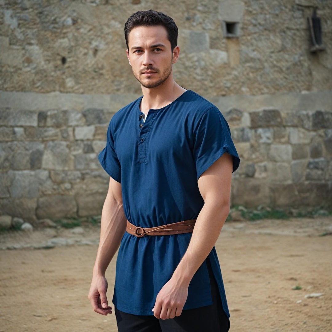 Medieval Tunic Top for Men | Authentic Renaissance Shirt With Belt ...