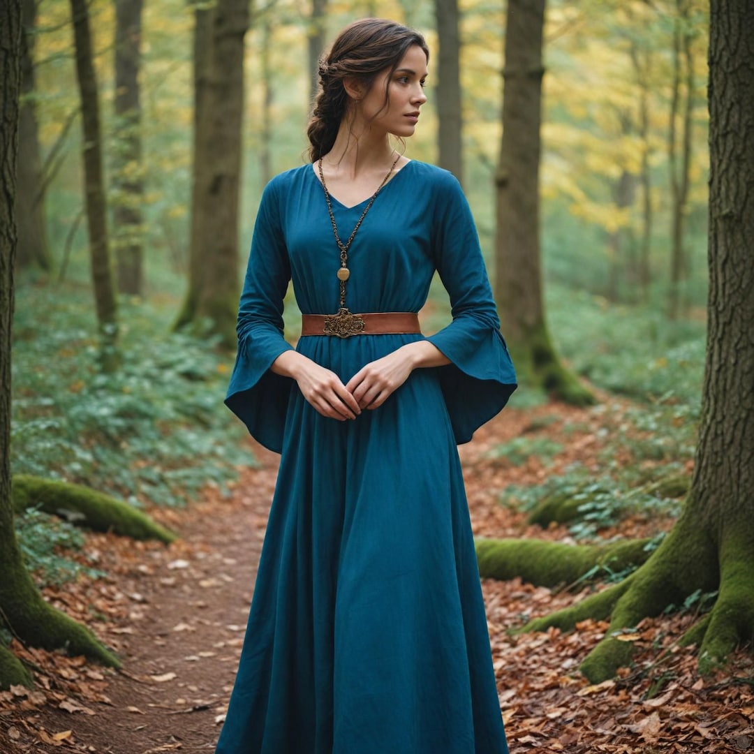 Medieval Viking Gown for Women | Renaissance LARP Dress With Bell ...