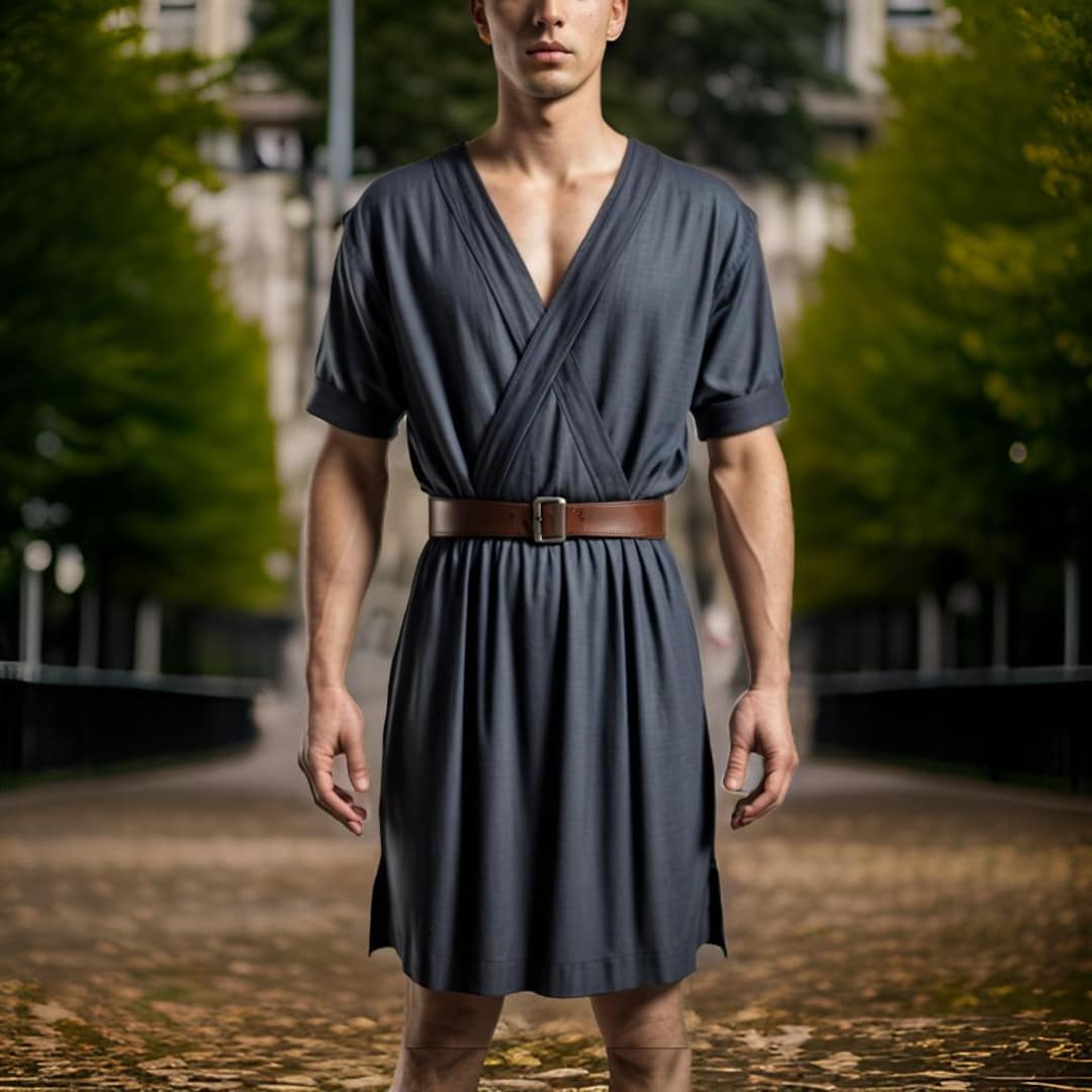 Roman Men's Tunic With V-neck Wrap Design | Ancient Peasant Garb in ...
