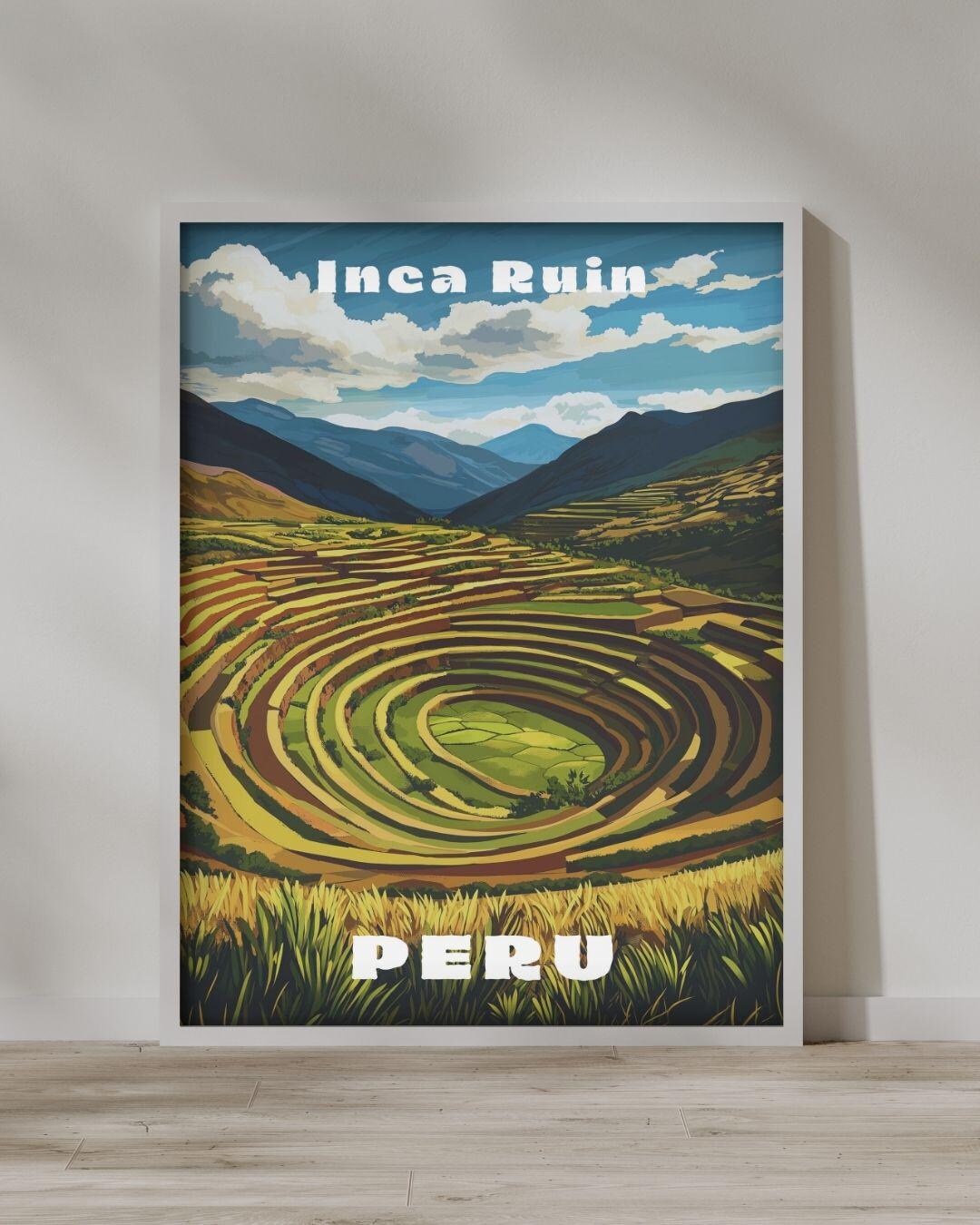 Peru Travel Poster, Digital Download Poster, Travel Poster, Inca Ruin ...