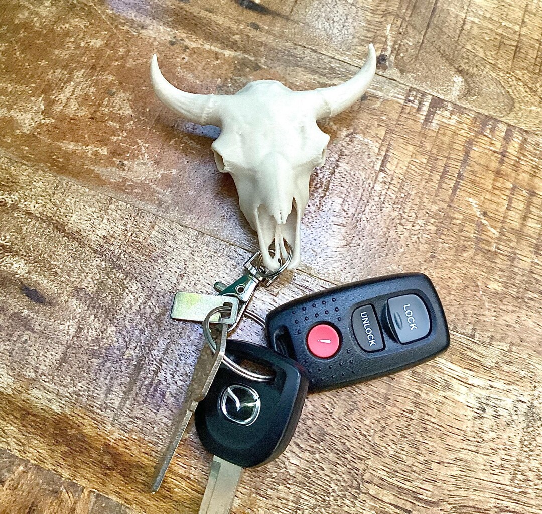 Bison Skull Keychain: Bone PLA+ Replica - Etsy