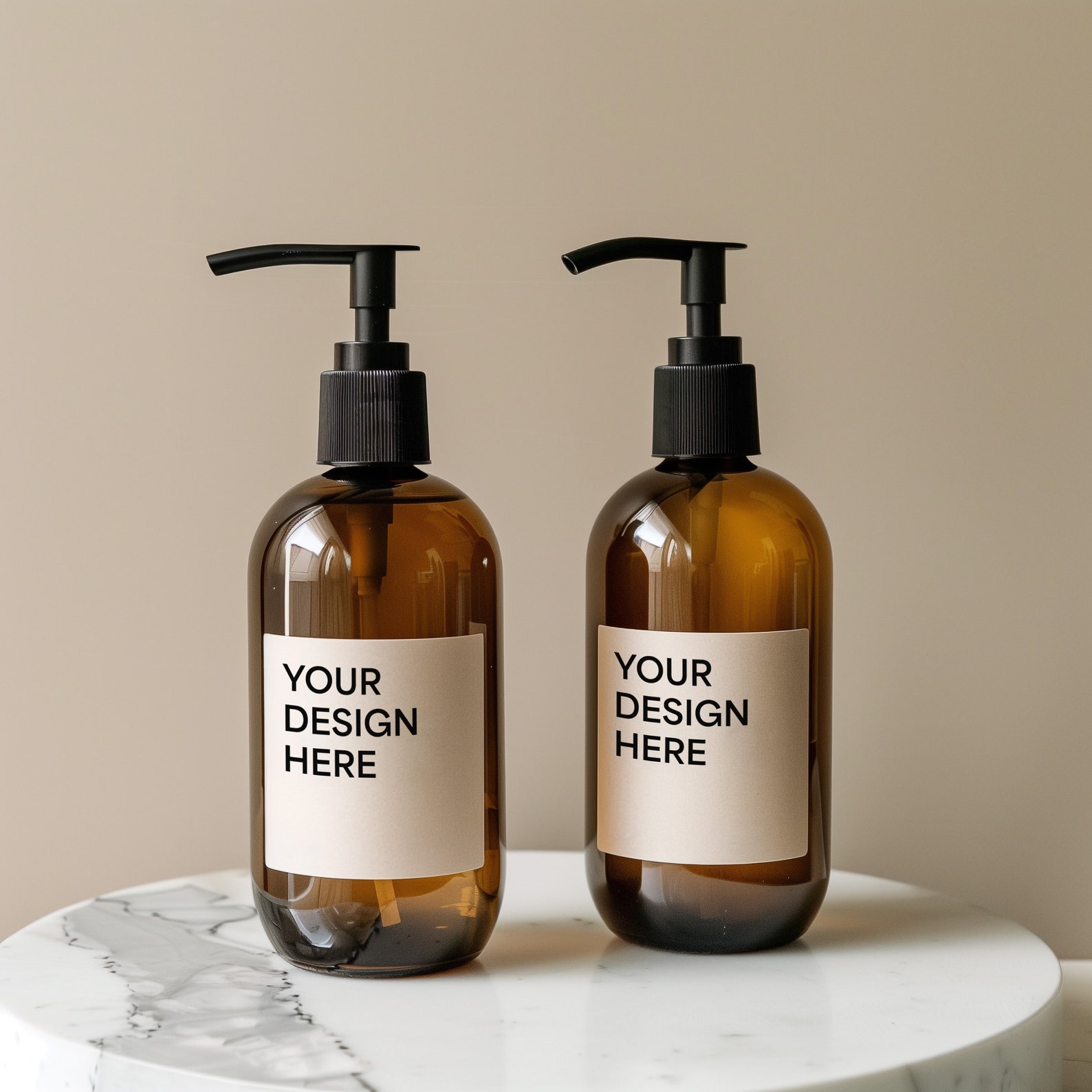 Hand Soap Bottle Mockup With Elegant Label Design Amber Pump - Etsy