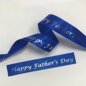 Fathers Day Ribbon 25mm X 1m Satin Available in Black or Royal Blue ...