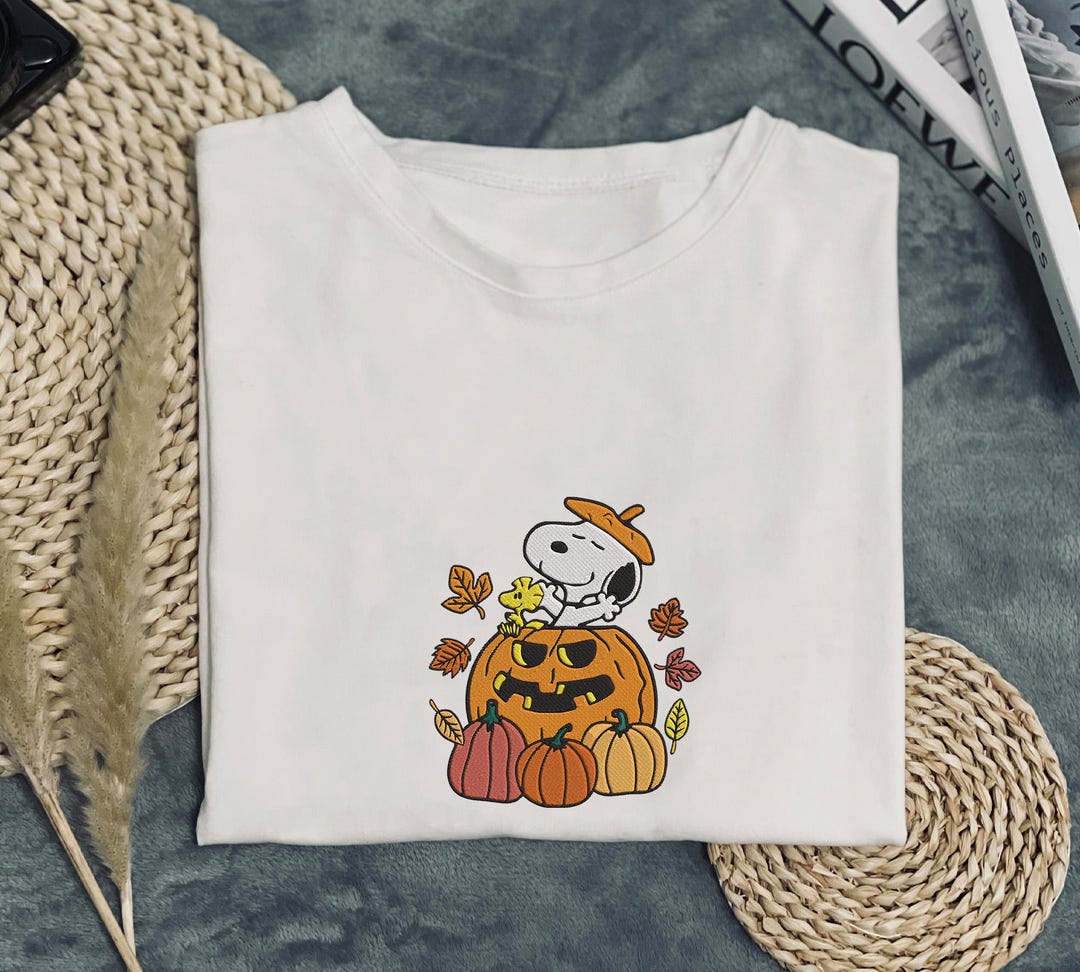 Snoopy Shirt Halloween Snoopy Embroidered T-shirt, Cartoon Dog Shirt ...