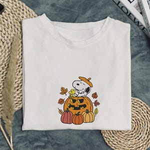 Snoopy Shirt Halloween Snoopy Embroidered T-shirt, Cartoon Dog Shirt ...