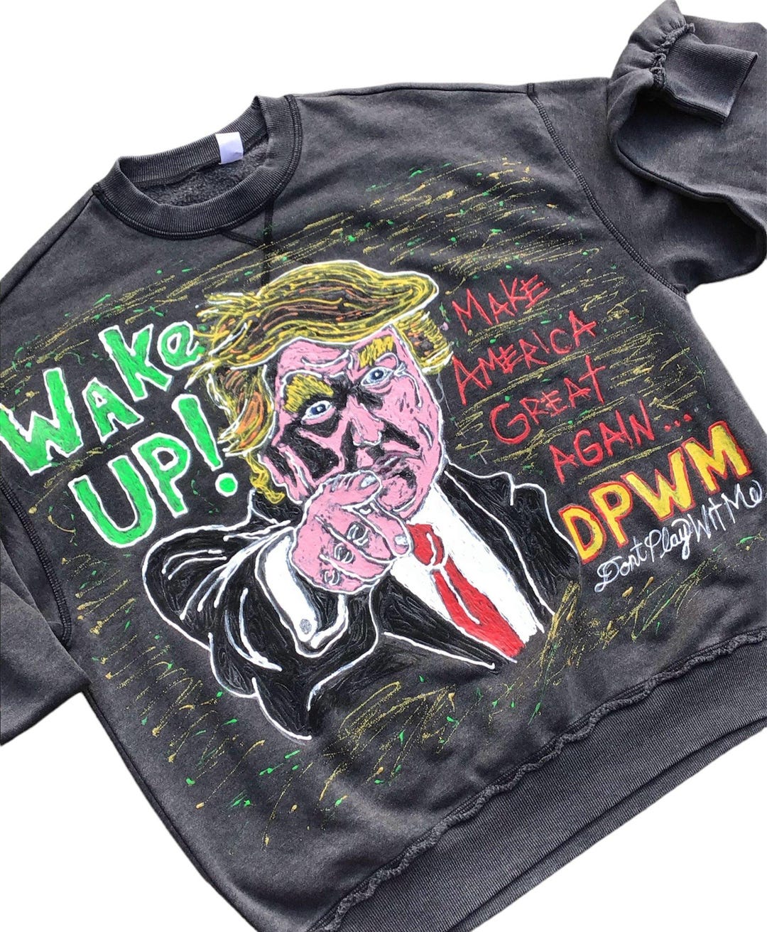 Donald Trump Fabric Hoodie, Hand Painted Hoodie, Portrait From Photo ...