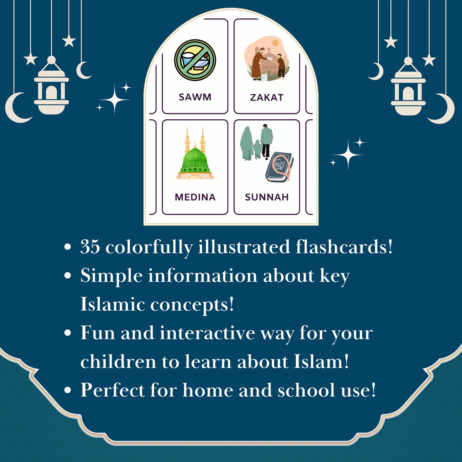 Islamic Flashcards for Children, Islam Flashcards for Kids, Children ...