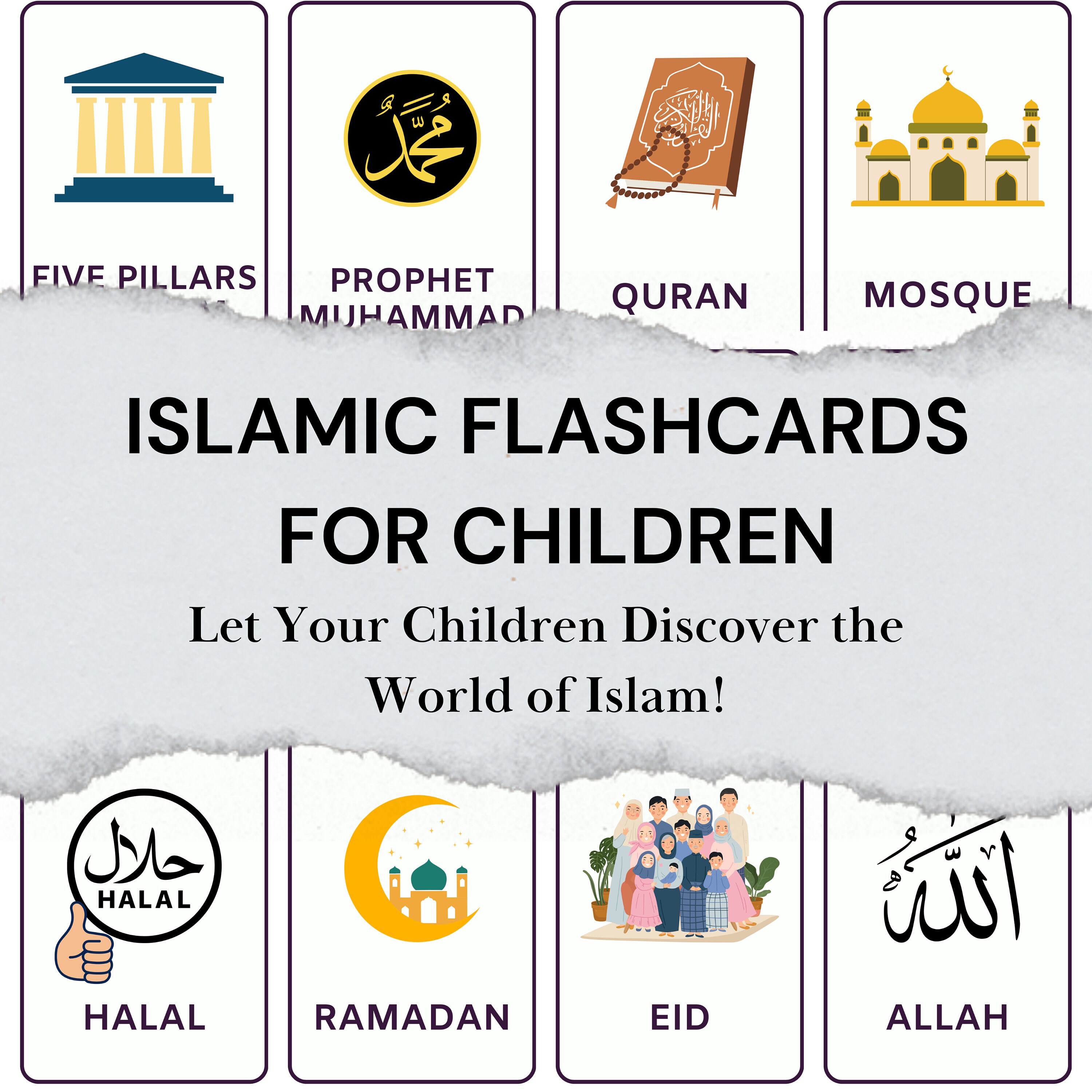 Islamic Flashcards for Children, Islam Flashcards for Kids, Children ...