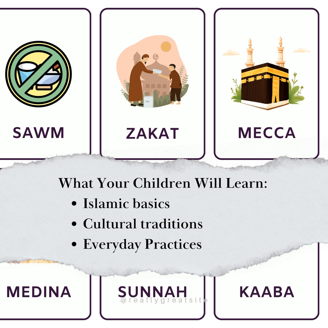 Islamic Flashcards for Children, Islam Flashcards for Kids, Children ...