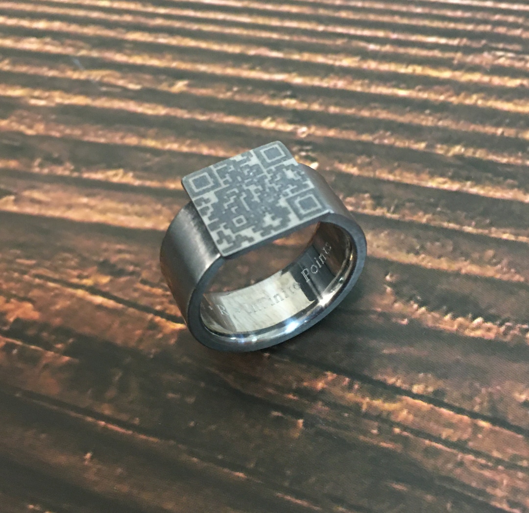 QR Code Titanium Ring - Etsy