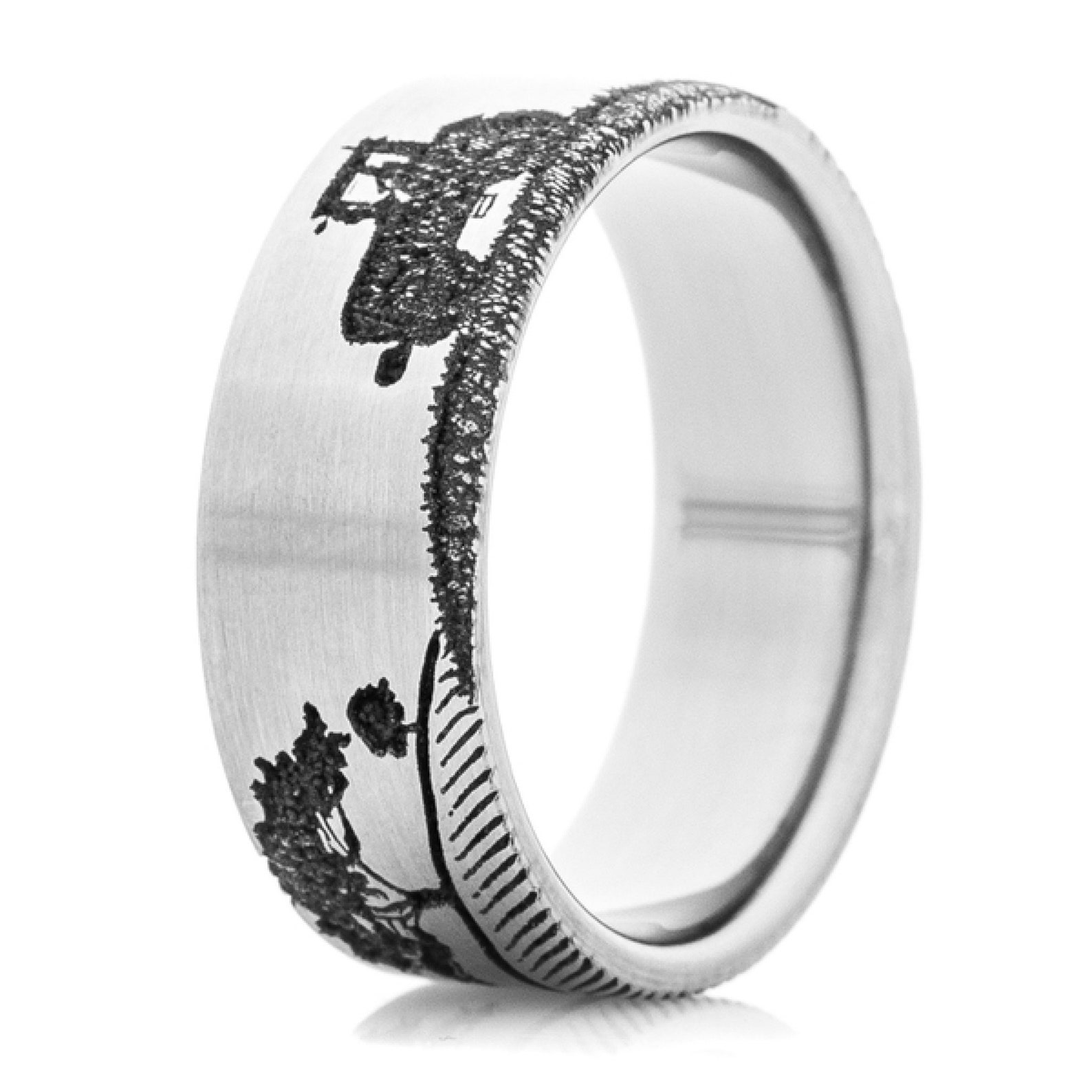 Farmer Tractor Titanium Ring - Etsy