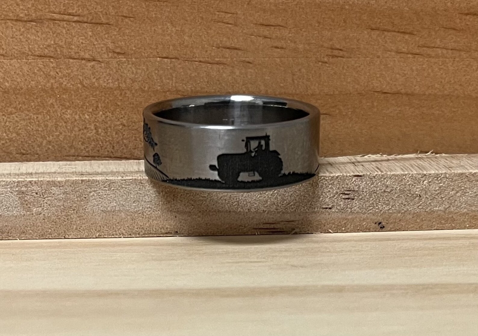 Farmer Tractor Titanium Ring - Etsy