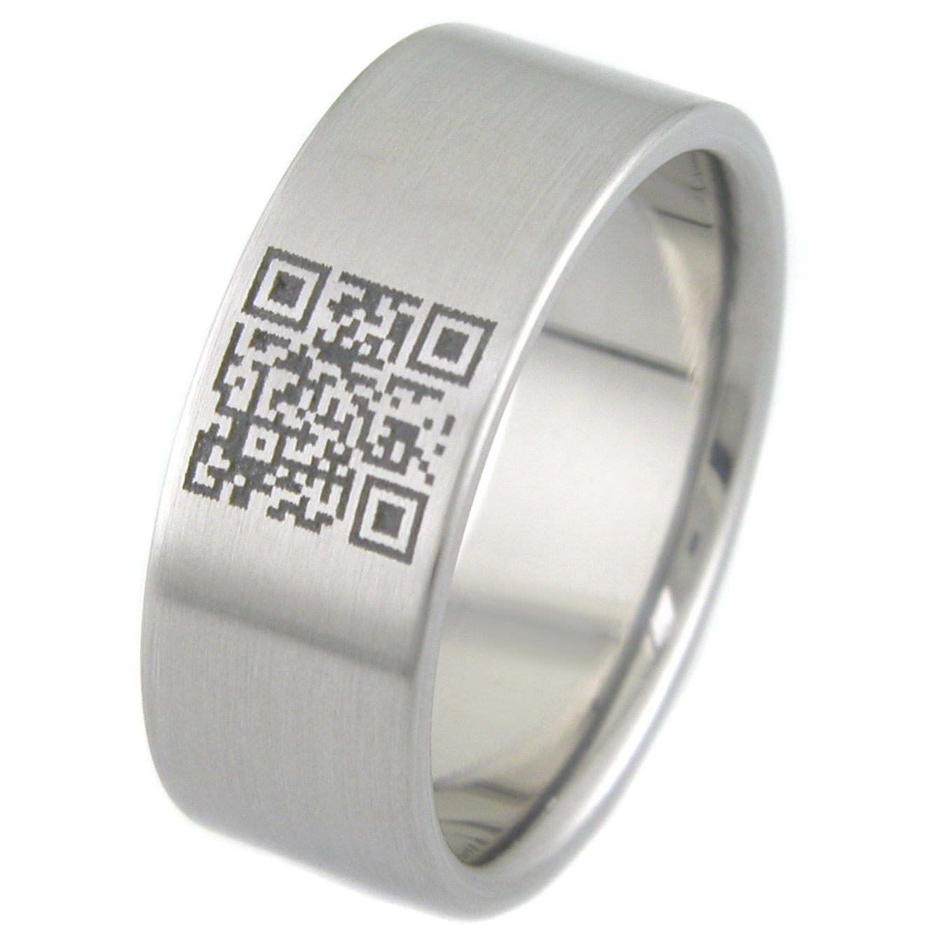 QR Code Titanium Ring | Etsy