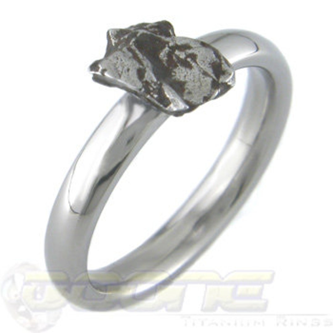 Meteorite Solitare Ring - Etsy