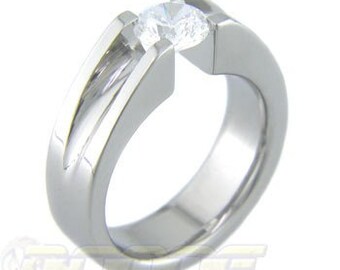 Titanium Tension Set Ring Fusion the Original Design | Etsy