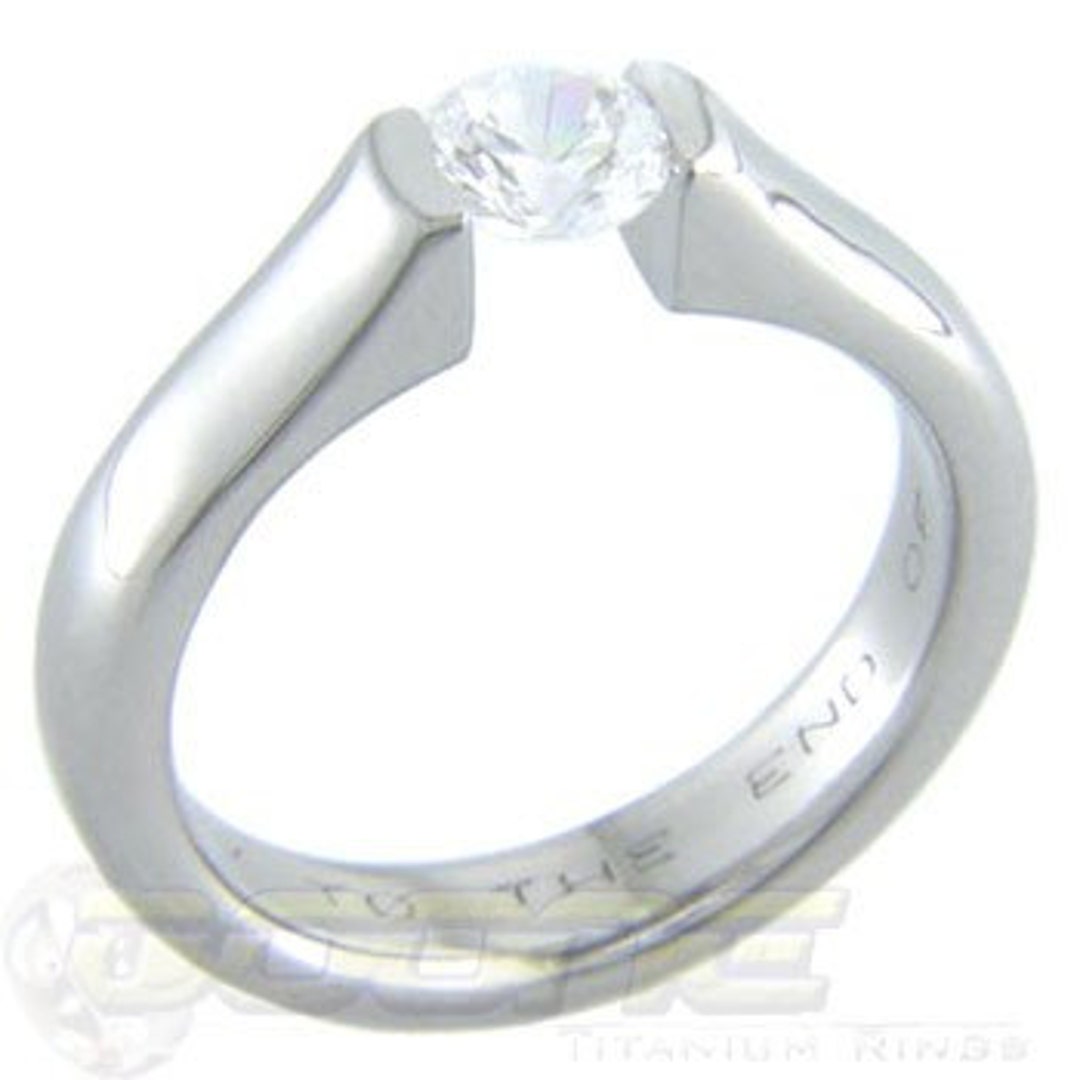 Titanium Tension Set Ring Fusion the Original Design - Etsy
