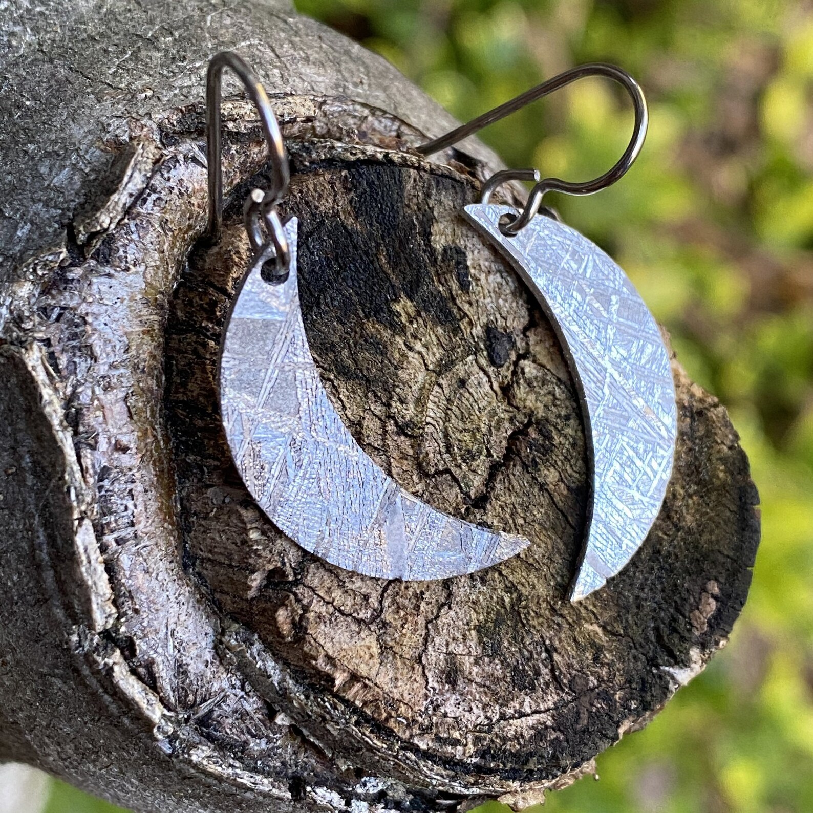 Meteorite Moon Earrings | Etsy