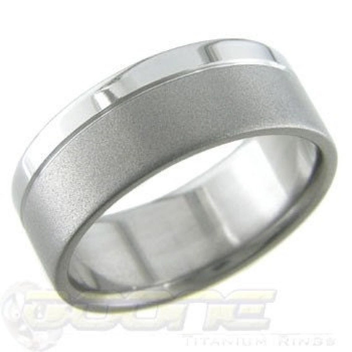 Titanium Flat With Satin and Polish Ring - Etsy