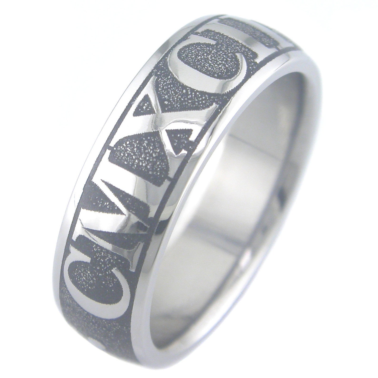 Roman Numerals Custom Titanium Ring Laser Engraved - Etsy