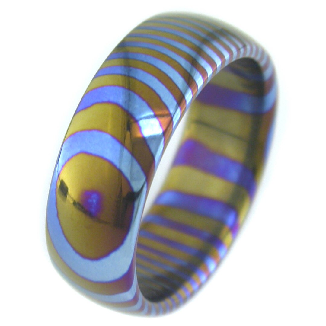 Timascus Anodized Titanium Ring - Etsy