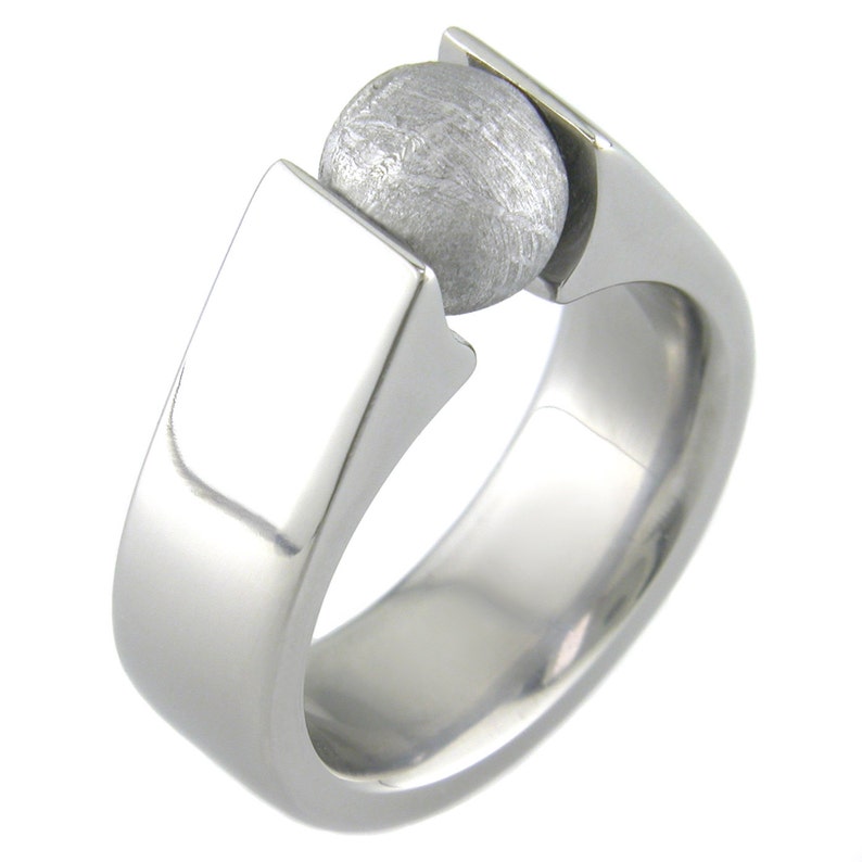 Meteorite Sphere Titanium Ring - Etsy