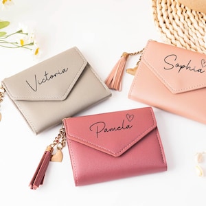 Personalized Leather Wallet for Women, Custom Wallet With Name, Mother ...