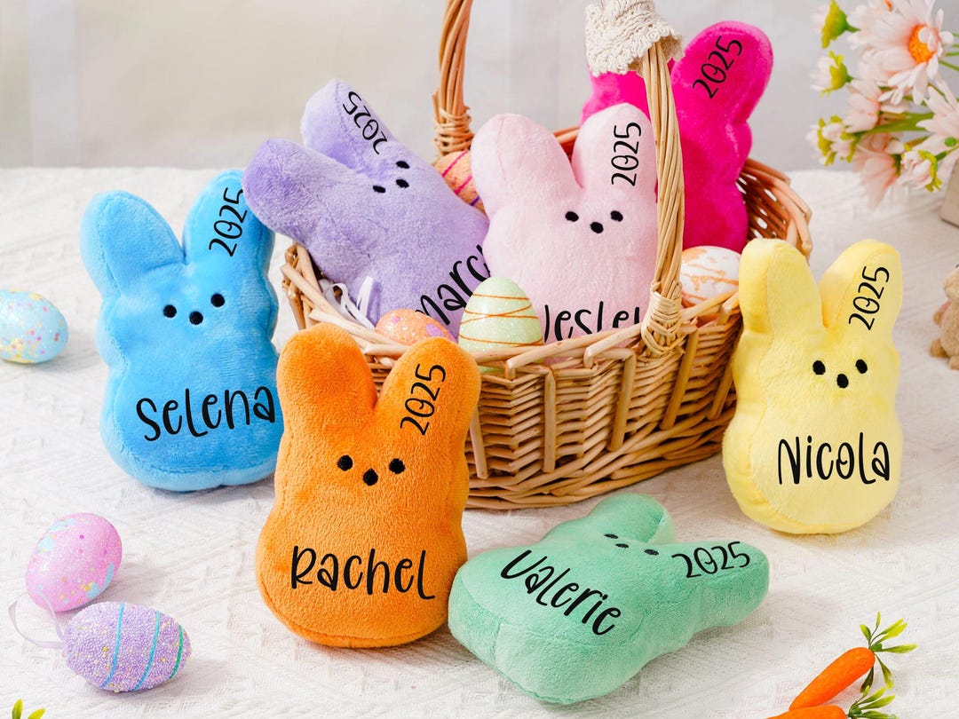 Custom Easter Peeps Bunny With Name, Mini Peeps Plush Bunny Doll ...