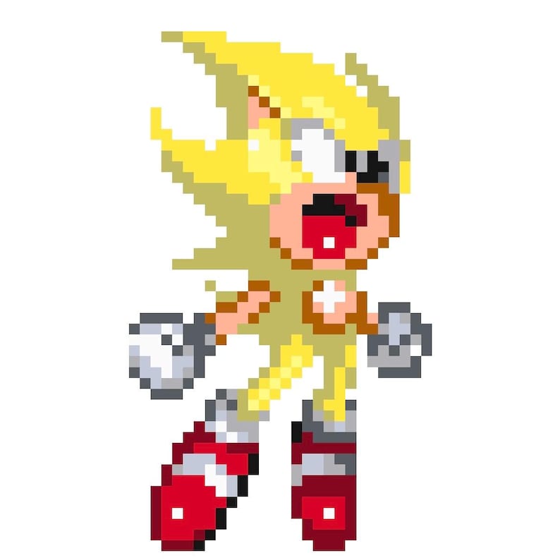 Super Sonic Activation From Sonic the Hedgehog 3 Cross Stitch Pattern ...