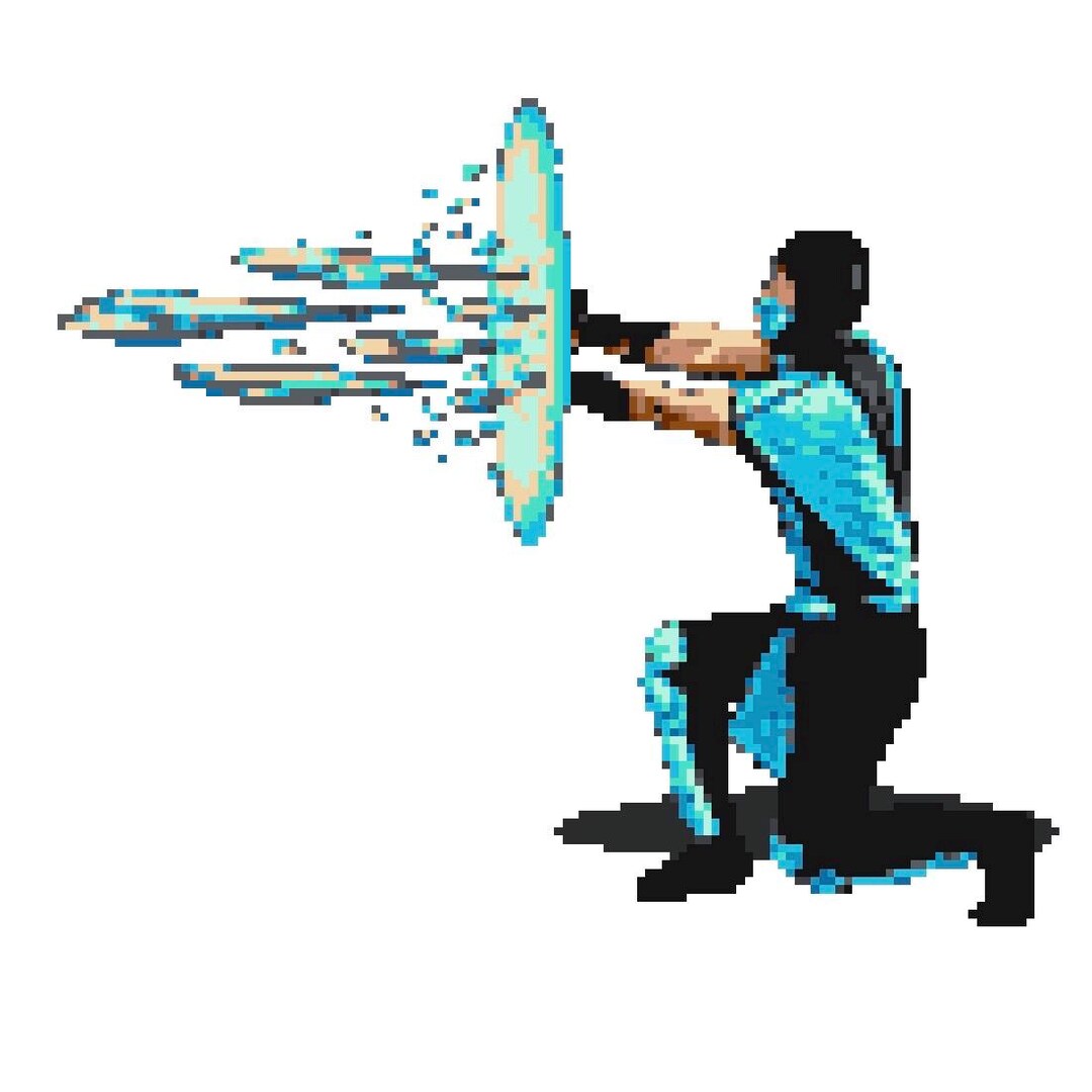 Sub Zero Freeze Attack From Mortal Kombat 2 Cross Stitch Pattern PDF ...