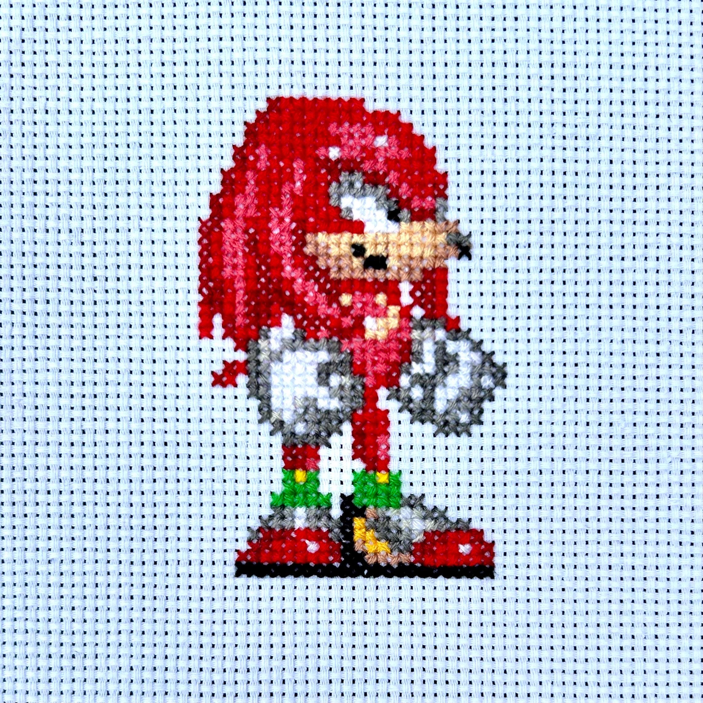 Knuckles From Sonic the Hedgehog 3 Cross Stitch Pattern PDF Instant ...