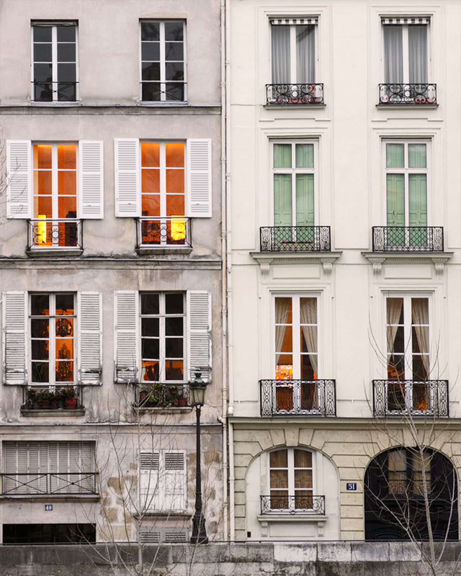 Paris Photography windows at Dusk Large Art Print Travel - Etsy