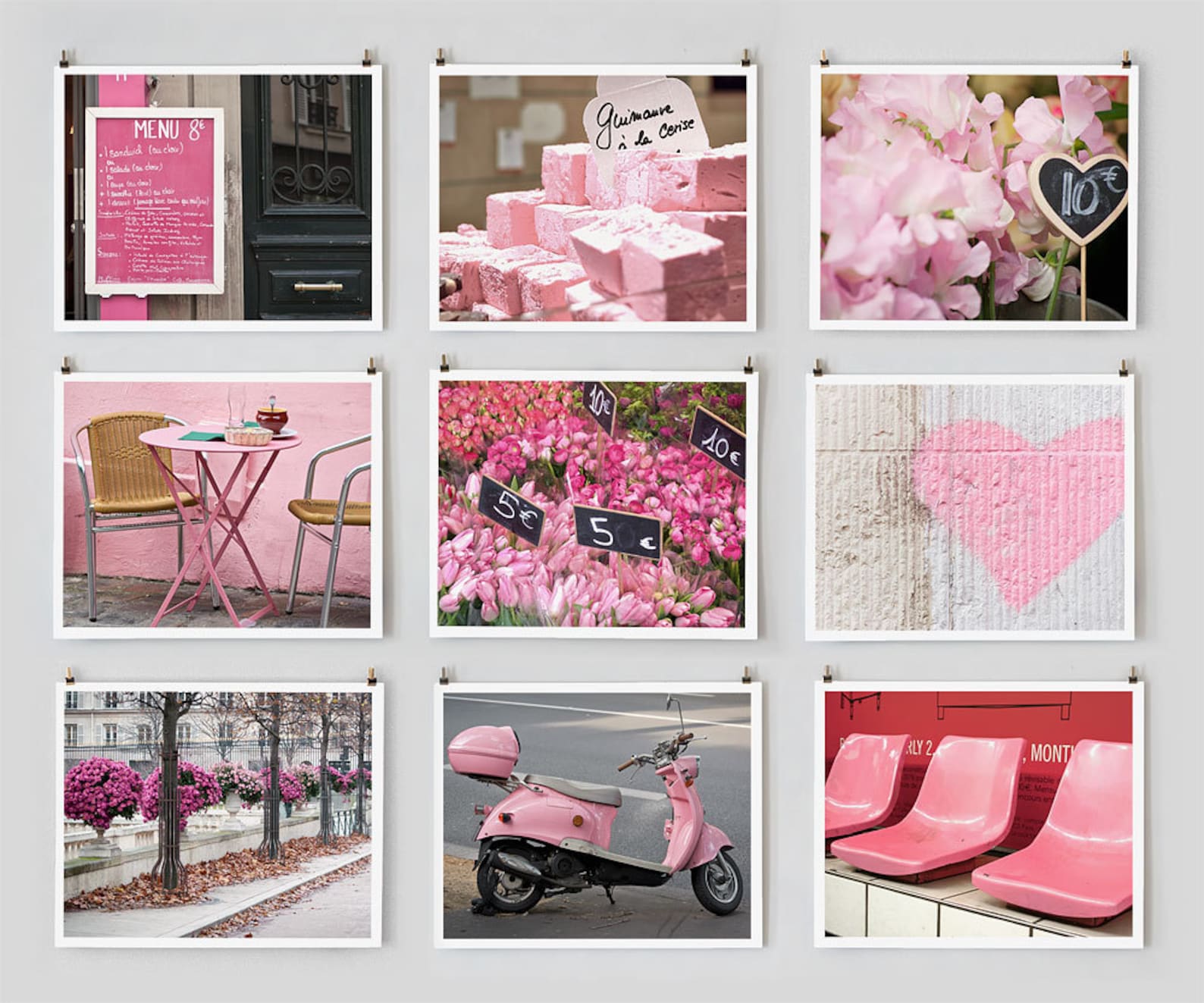 Paris Gallery Wall Art Prints, Pink Paris Photography Collection, Extra ...