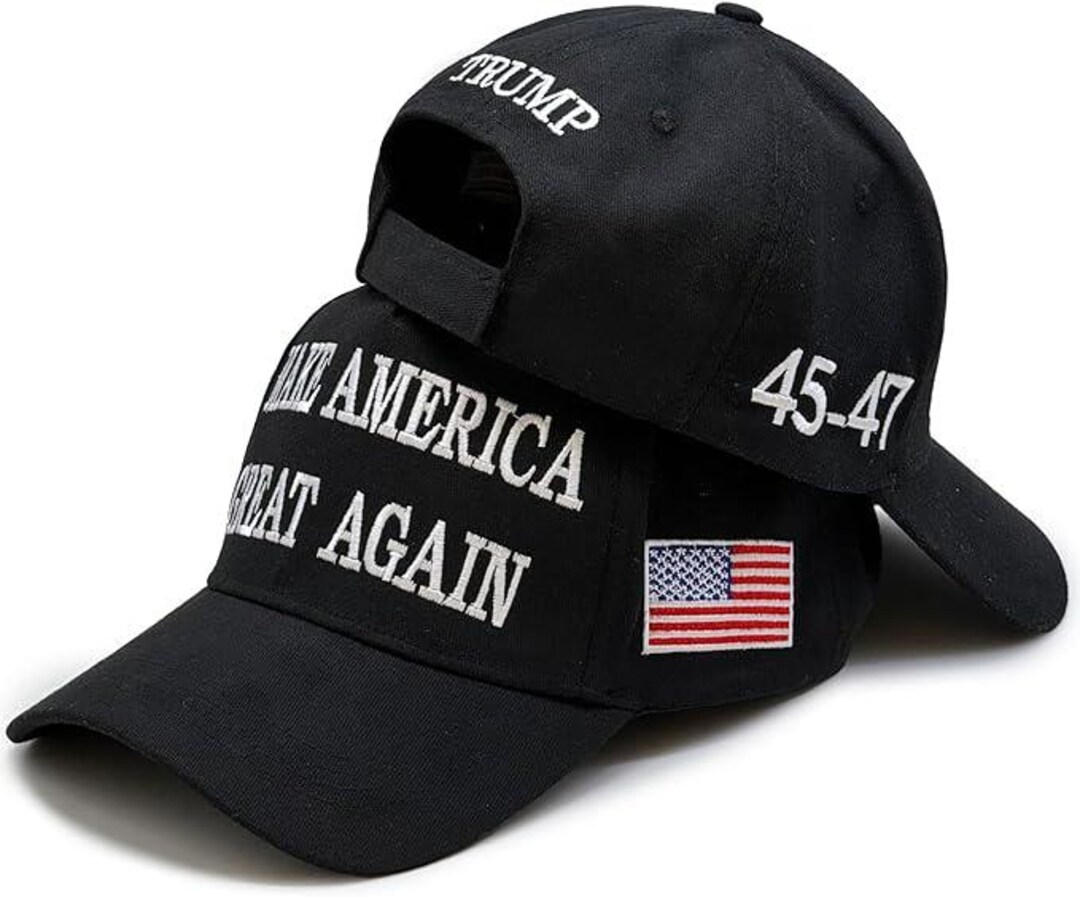 Handmade Donald Trump 45-47 MAGA Hat With USA Flag and Slogan Make ...