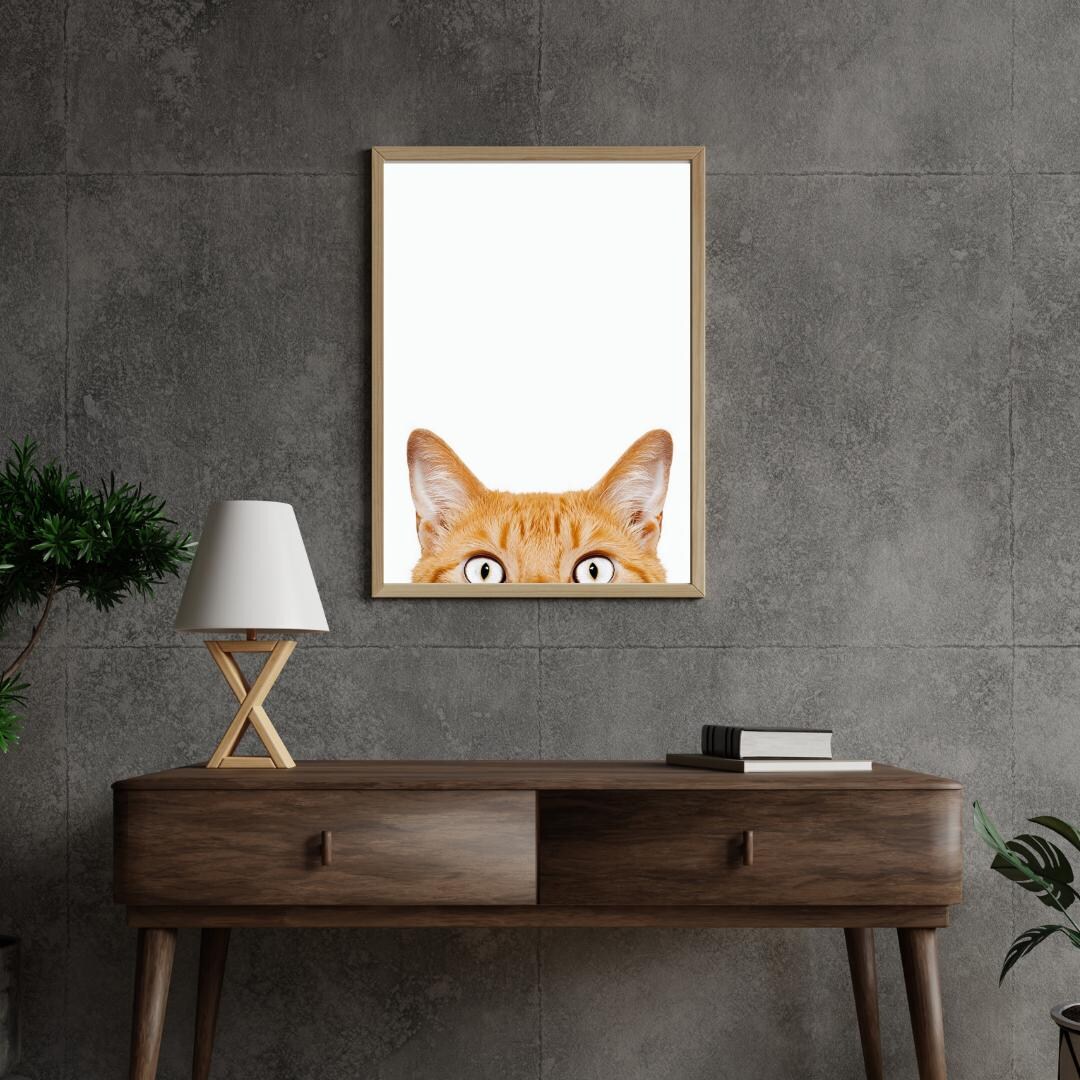 Orange Cat Wall Decor – Charming Pet Portrait Printable, Instant ...