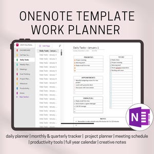 One Note Planner 2025 Professional | One Note Template for Project ...