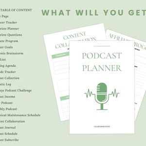 Podcast Planner Printable | Podcast Planner | Digital Podcast Content ...