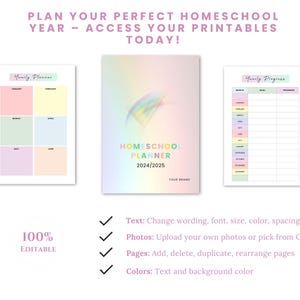 Homeschool Planner Printable | Teacher Planner Homeschool 2024 2025 ...