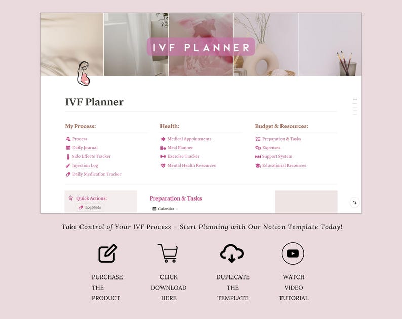 IVF Planner Notion Template | IVF Tracker | IVF Journal | Pregnancy ...