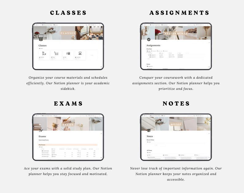 Notion Student Planner | Notion Template Student | Notion Academic ...