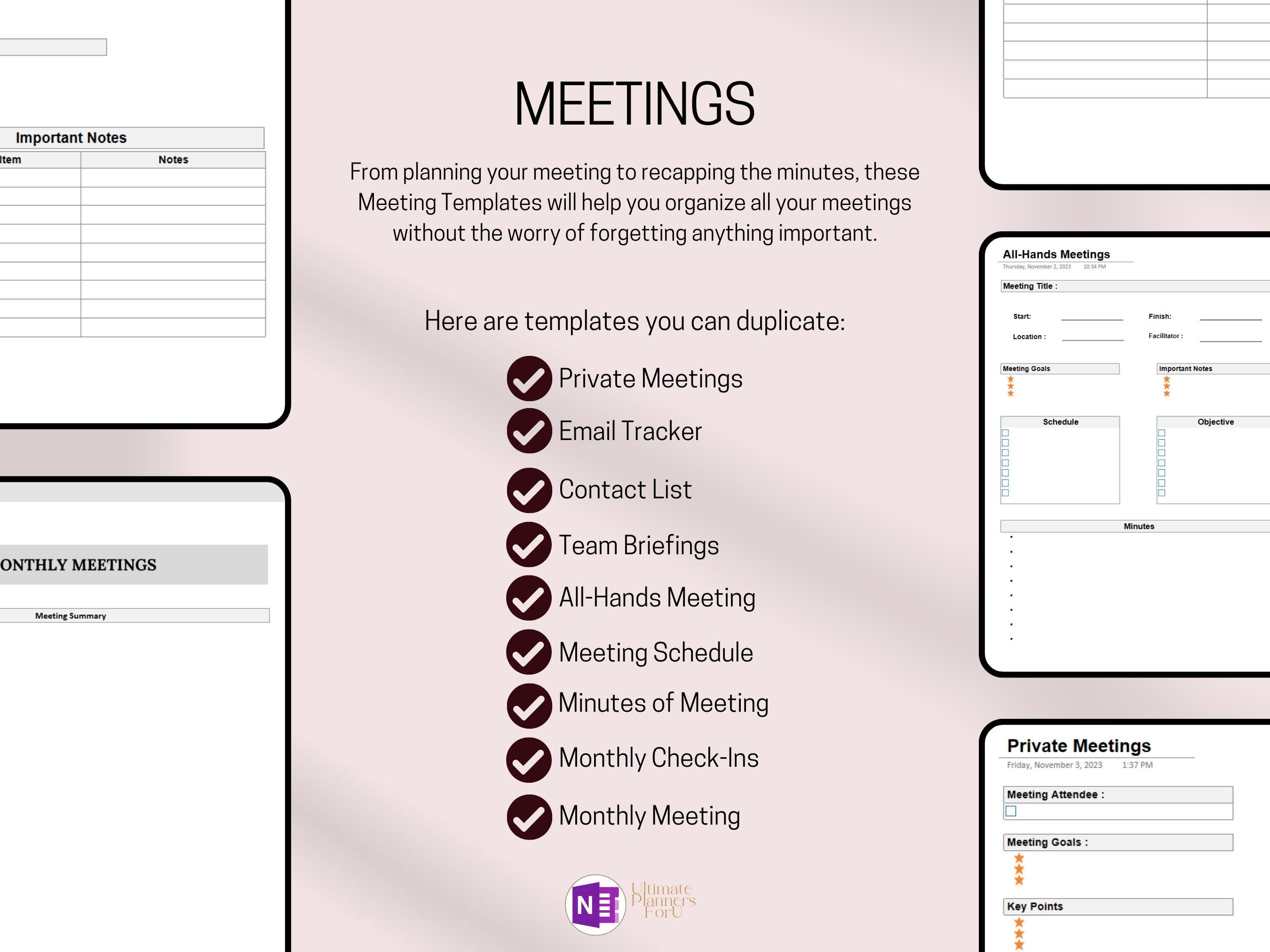 One Note Planner 2025 Professional | One Note Template for Project ...