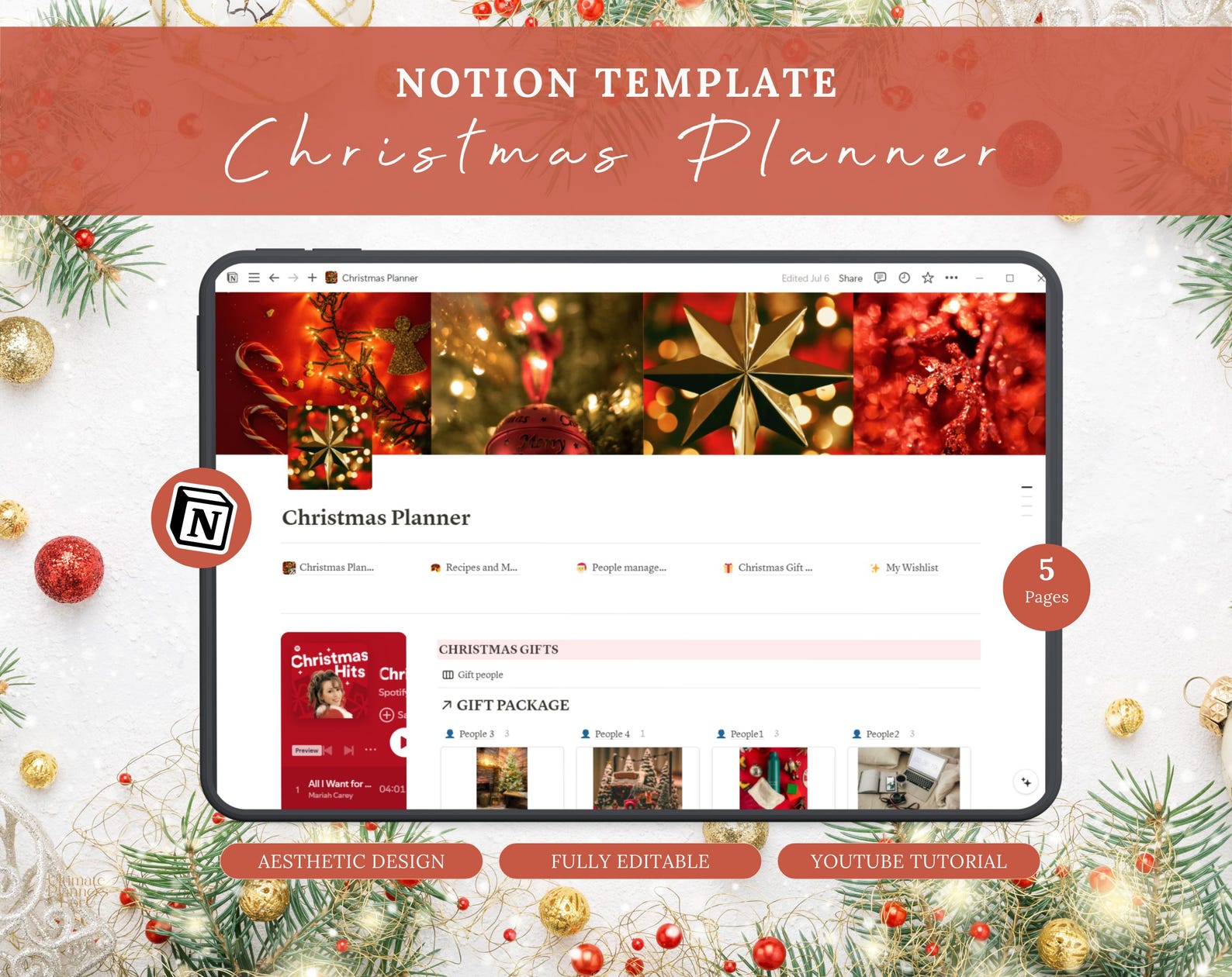 Notion Christmas Planner | Notion Template | Notion Dashboard | Notion ...
